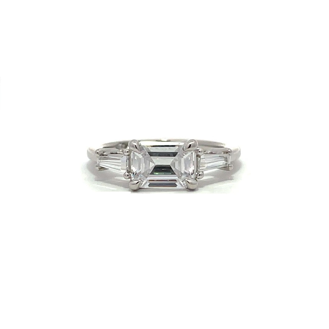 Three Stone Ring - East West Setting #11583 – Vena Nova
